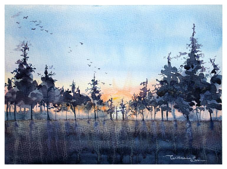 Siberian landscape. Painting by Svetlana Wittmann | Saatchi Art