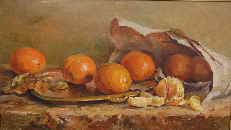 still life with oranges Painting by Anna Oleinik | Saatchi Art