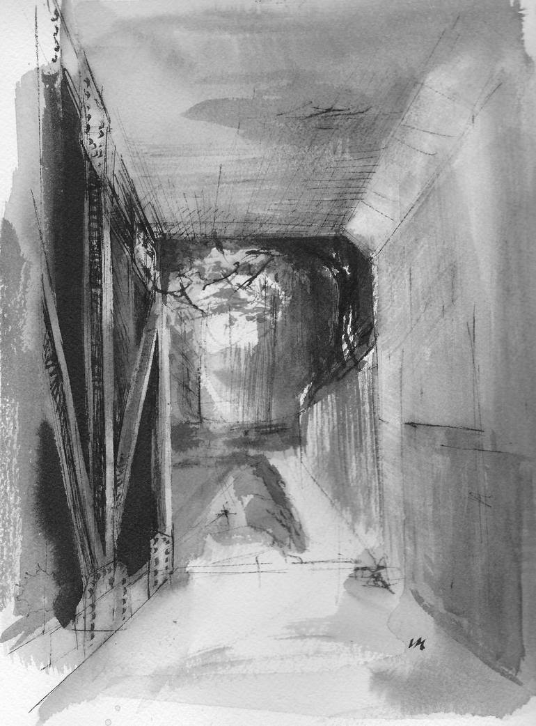Train tunnel Drawing by Virginia Mae | Saatchi Art