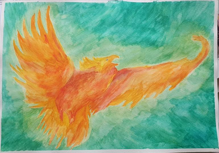 Phoenix Rising Painting by Alex Friedrich | Saatchi Art