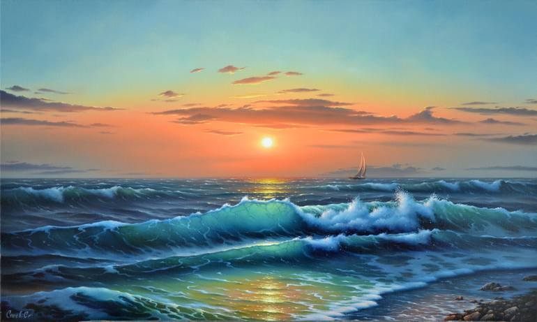 Mesmerizing sea Painting by Serhii Stoev | Saatchi Art