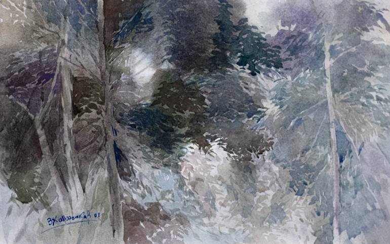 trees Painting by pavel zhavoronkov | Saatchi Art