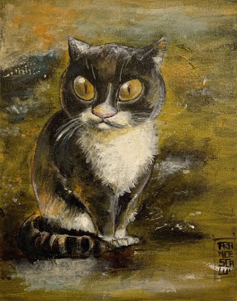 Searching cat Painting by Francesca Lù | Saatchi Art