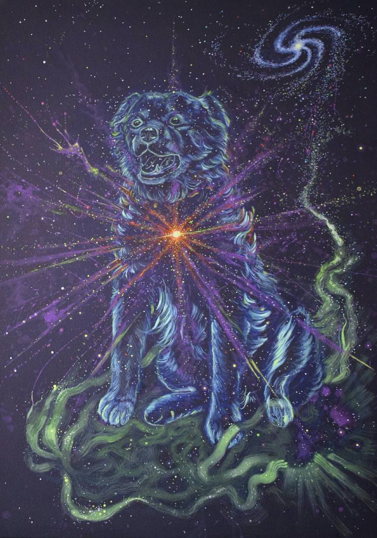 Cosmic dog Painting by Jairo Arturo Ramírez | Saatchi Art