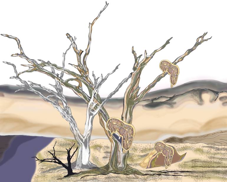 dali clock Painting by marshal james | Saatchi Art