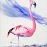 Andean Flamingo Painting by Kat Manton-Jones | Saatchi Art