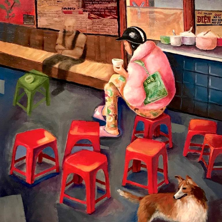 Tea in Hanoi with Visions of Edward Hopper Painting by Guy Munsch ...