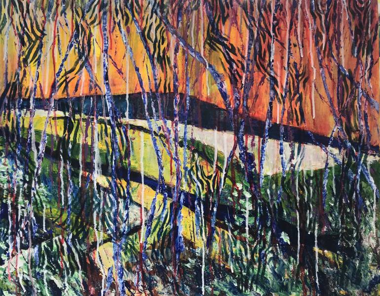 Sunrise Kabayama Hills Painting by Philip Teh | Saatchi Art