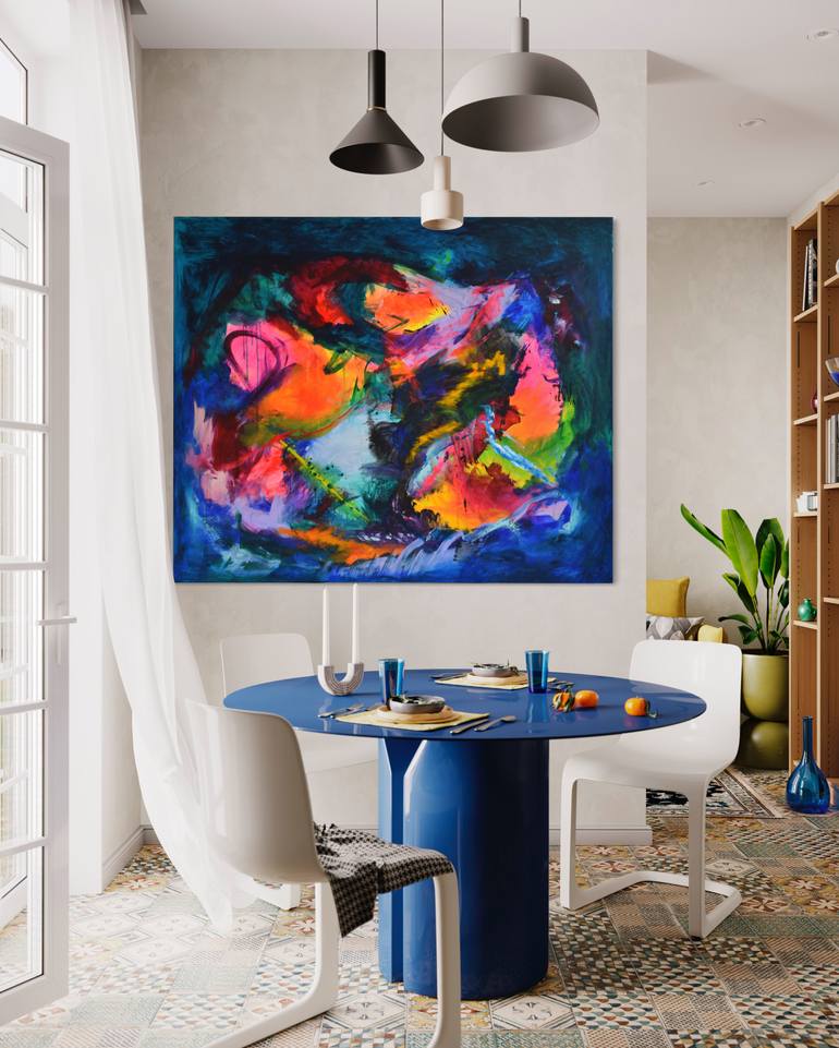 Ocean On Fire Painting by Sebastian Merk | Saatchi Art