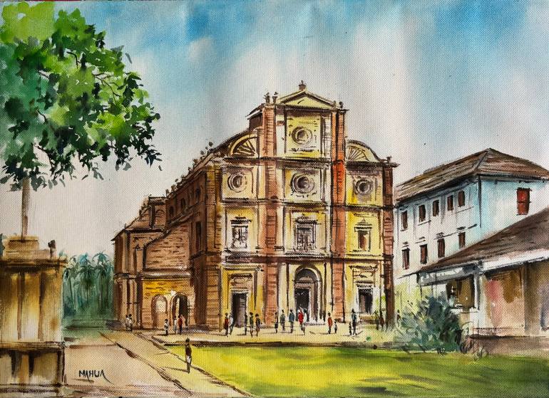 Basilica of Bom Jesus Goa Painting by Mahua Pal | Saatchi Art Italy