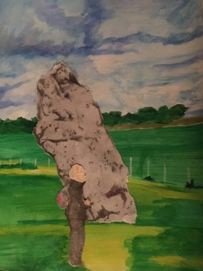 Heel Stone, Solstice Morning Collage by Donna Goldman | Saatchi Art