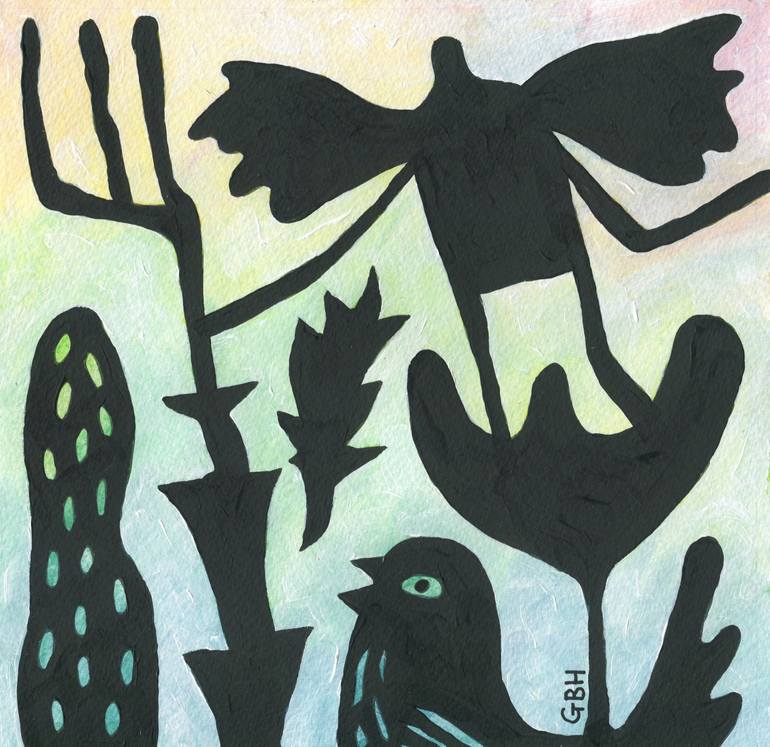 Mothman in Fairyland Painting by Gerald Hawksley | Saatchi Art