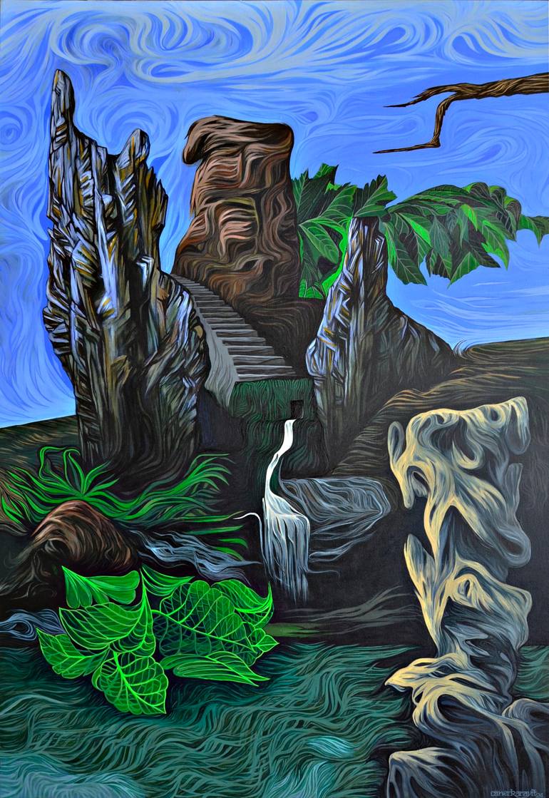 The Literati Stone Painting by Caner Karavit | Saatchi Art