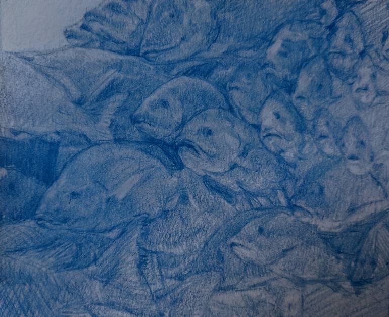 Blue Fish Drawing by Jeffrey Casto | Saatchi Art
