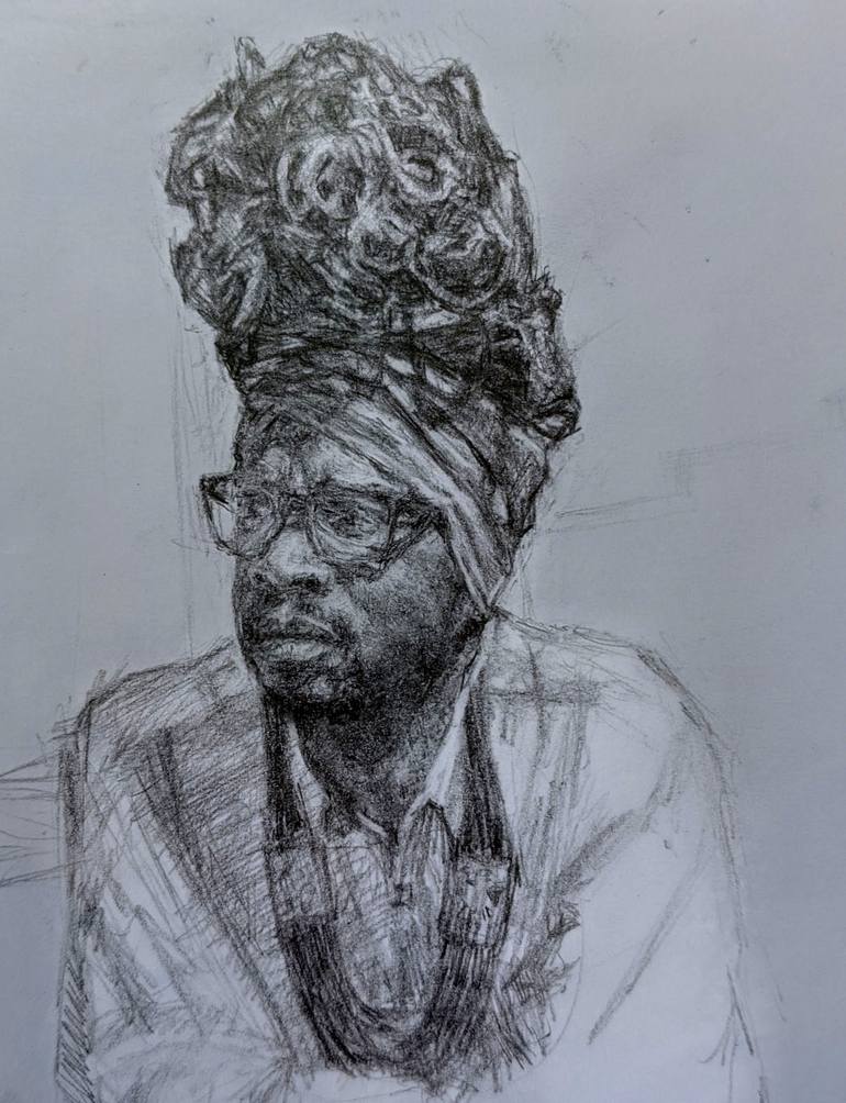 Pencil Sketch of Artist Trevor Brown Drawing by Jeffrey Casto | Saatchi Art