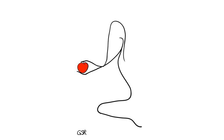 Forbidden fruit Drawing by Gert Rautenbach | Saatchi Art