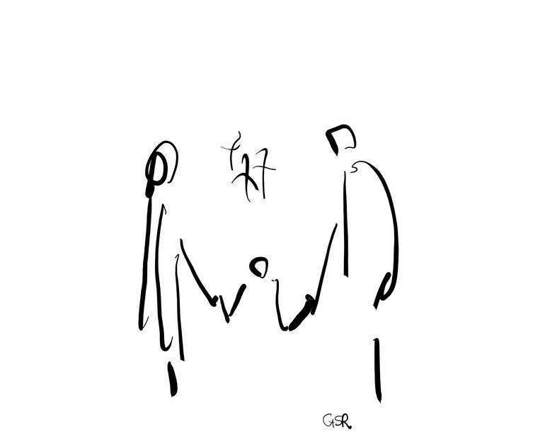 The penguins Drawing by Gert Rautenbach | Saatchi Art