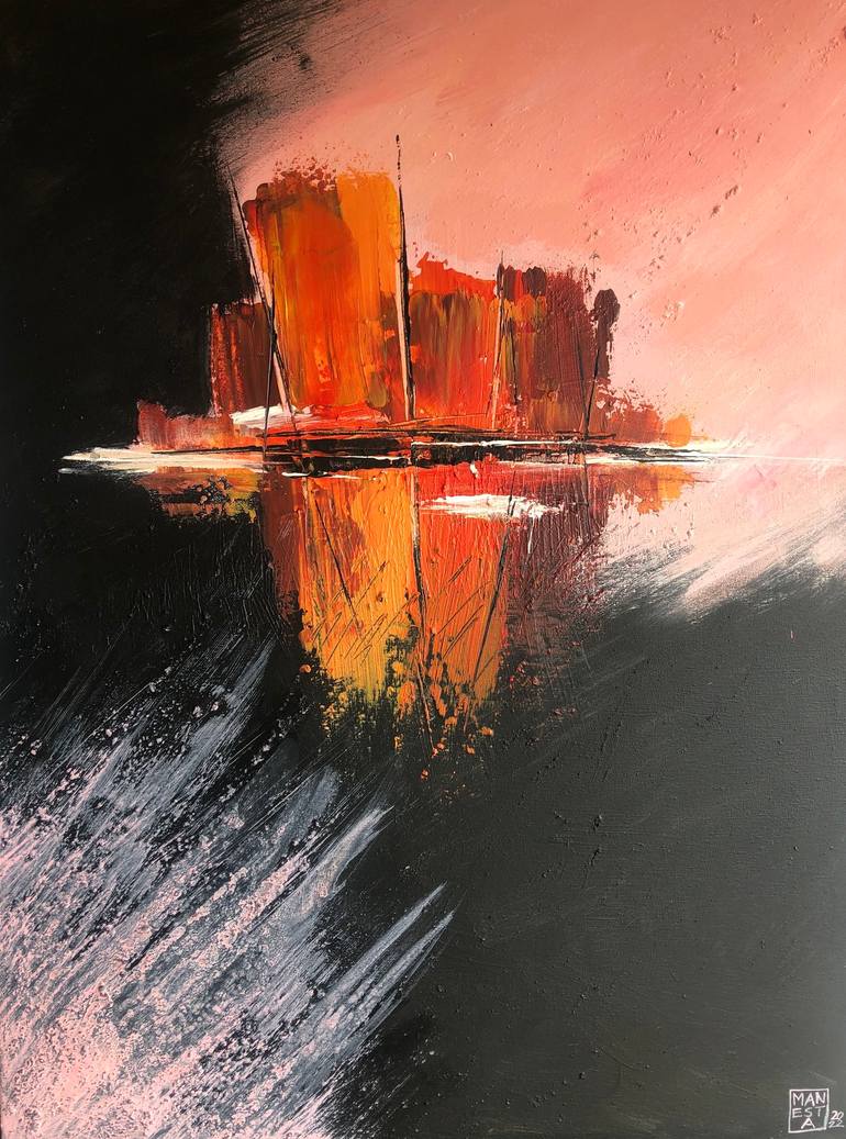 Fantaisie rose Painting by Manesta Art | Saatchi Art