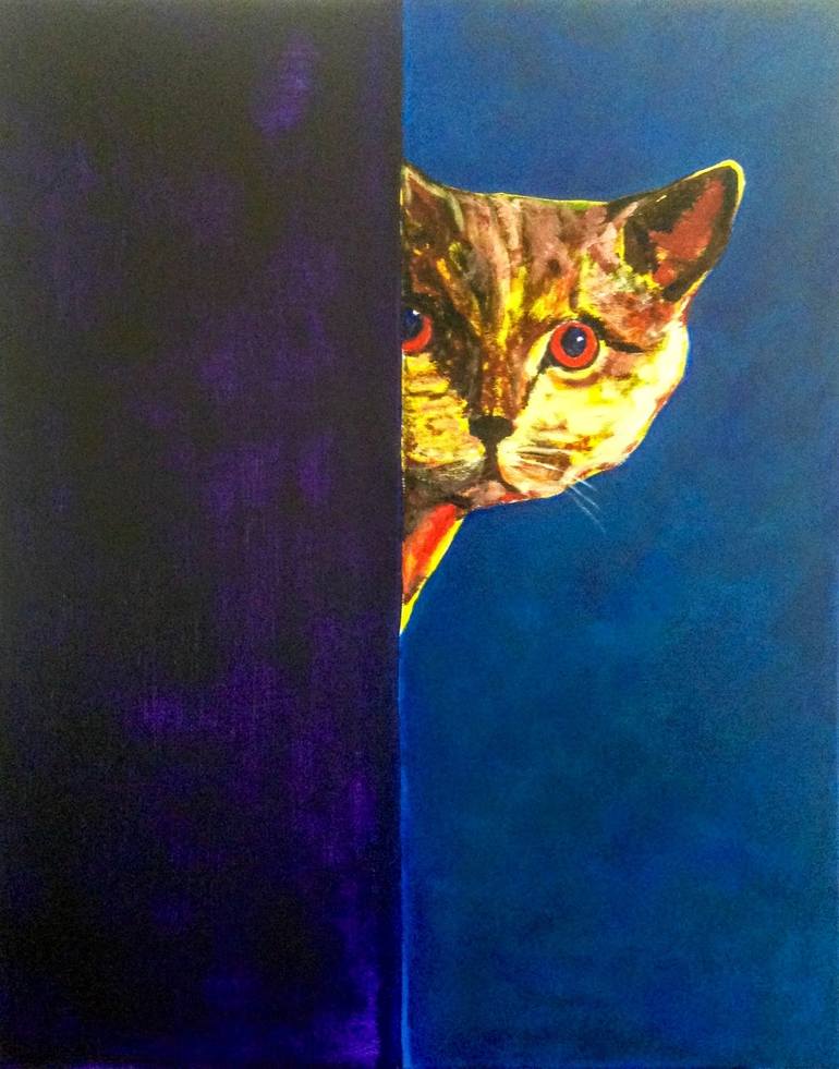 Oh le chat Painting by Valerie Mayan | Saatchi Art