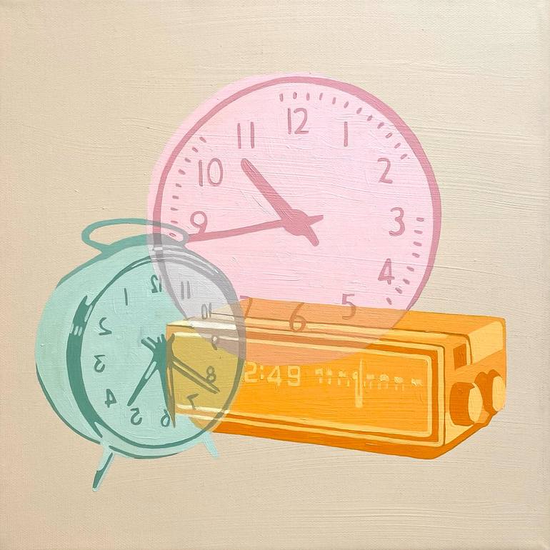 Clock Trio Painting by Tara Barr | Saatchi Art