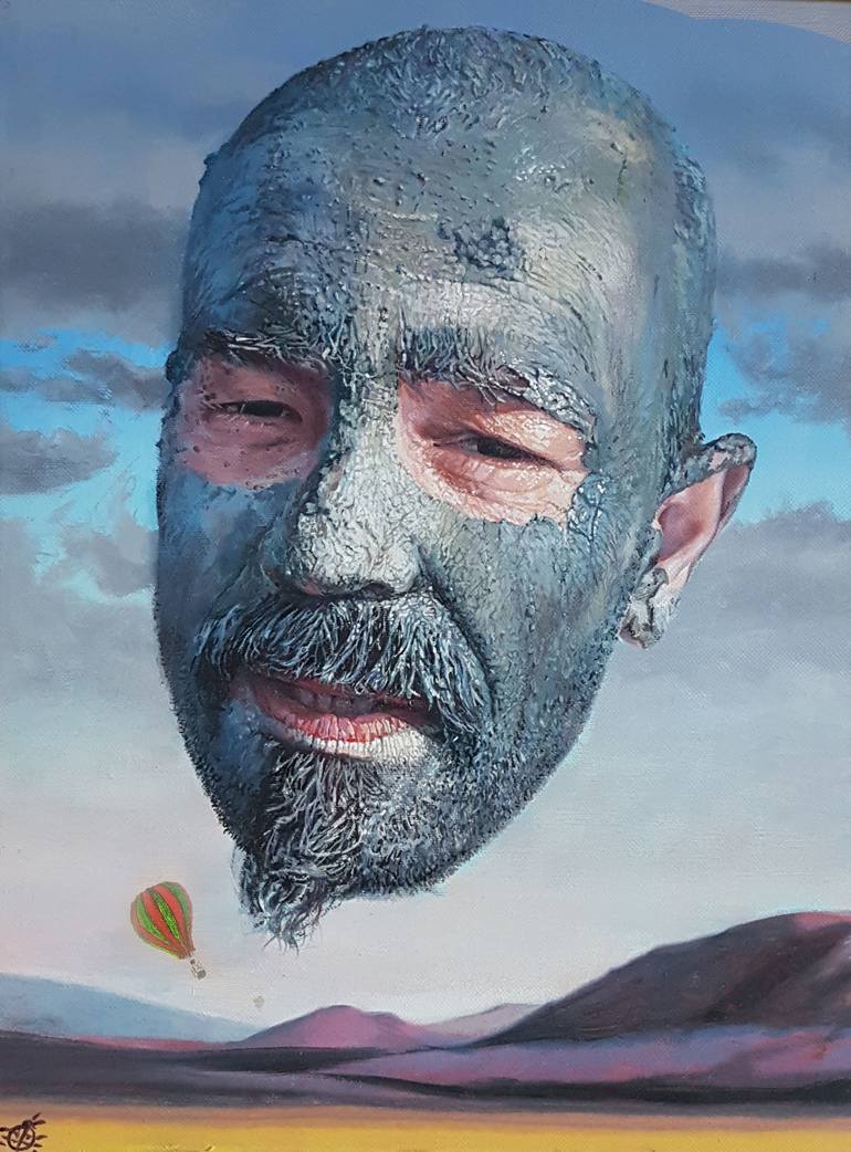 Earthed Piergio with Balloons Painting by Paul Beel | Saatchi Art