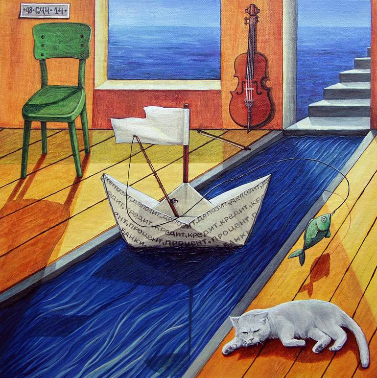 Quiet water Painting by Galia Chuntova | Saatchi Art