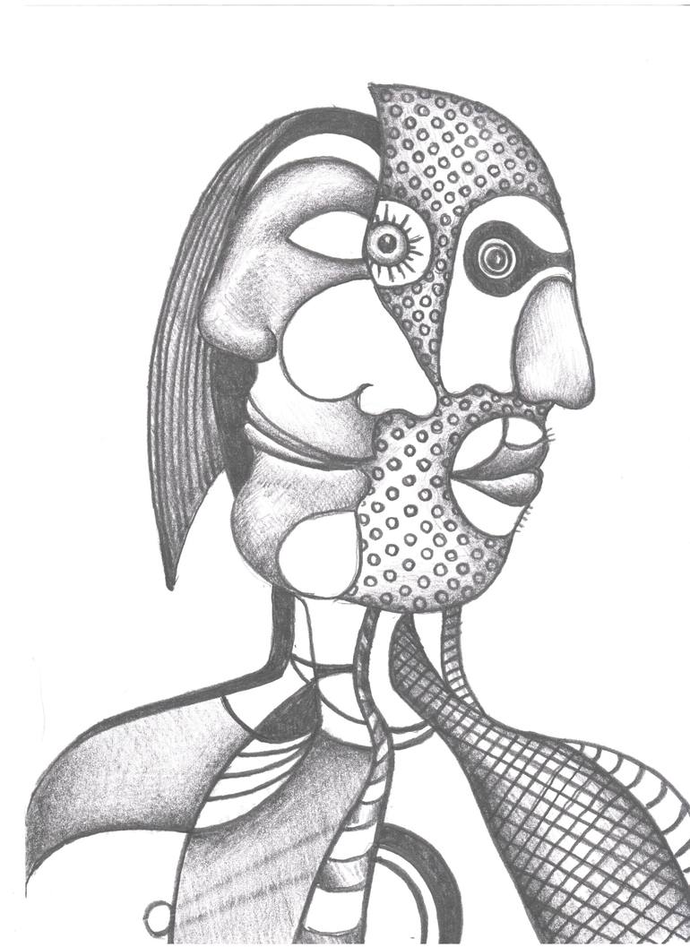 Masked Intentions. Drawing by David Dudgeon | Saatchi Art