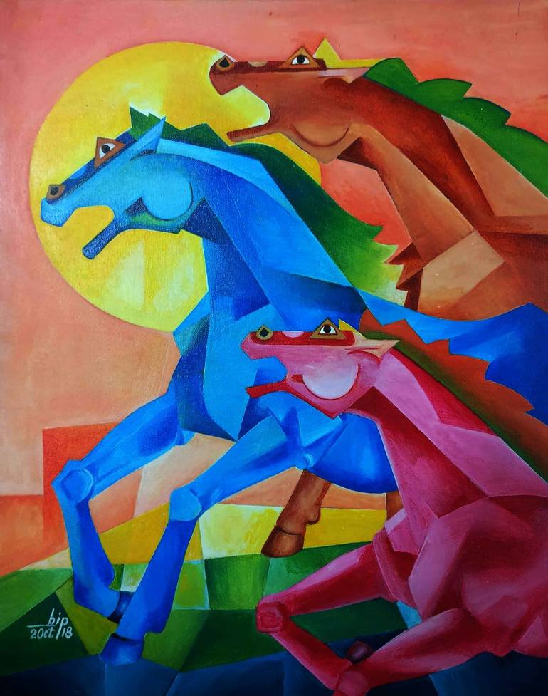 EQUUS-II Painting by BIPLAB KUNDU | Saatchi Art