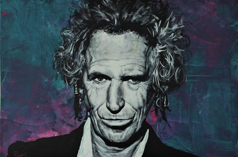 Keith Richards Painting by Riven EARLE | Saatchi Art