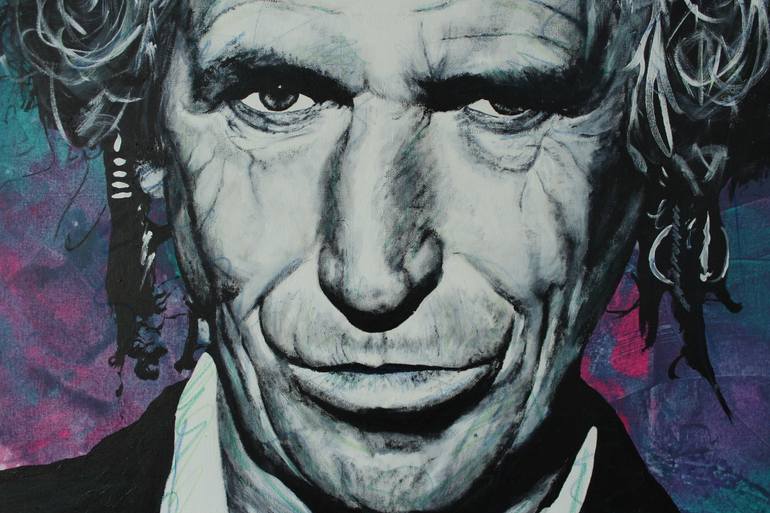 Keith Richards Painting by Riven EARLE | Saatchi Art