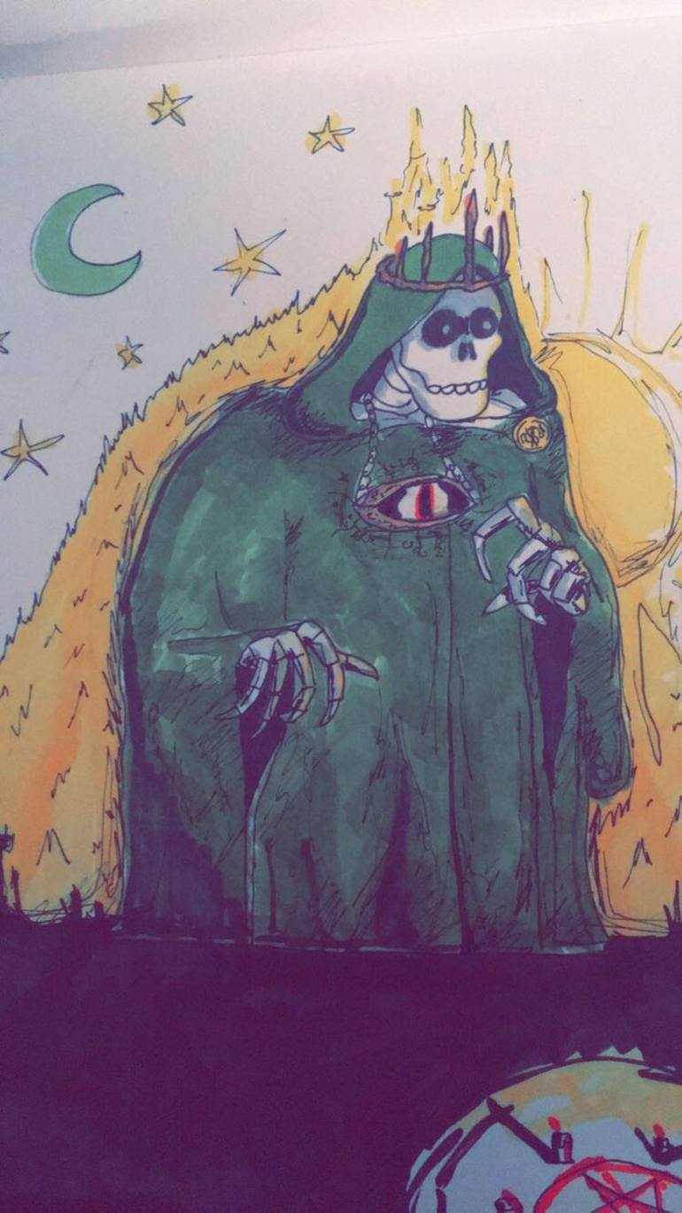 Demonic Skeleton Lich Drawing by Oliver Morgan | Saatchi Art