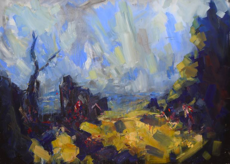 Figures Amongst Ruins Painting by Tate Paviour | Saatchi Art