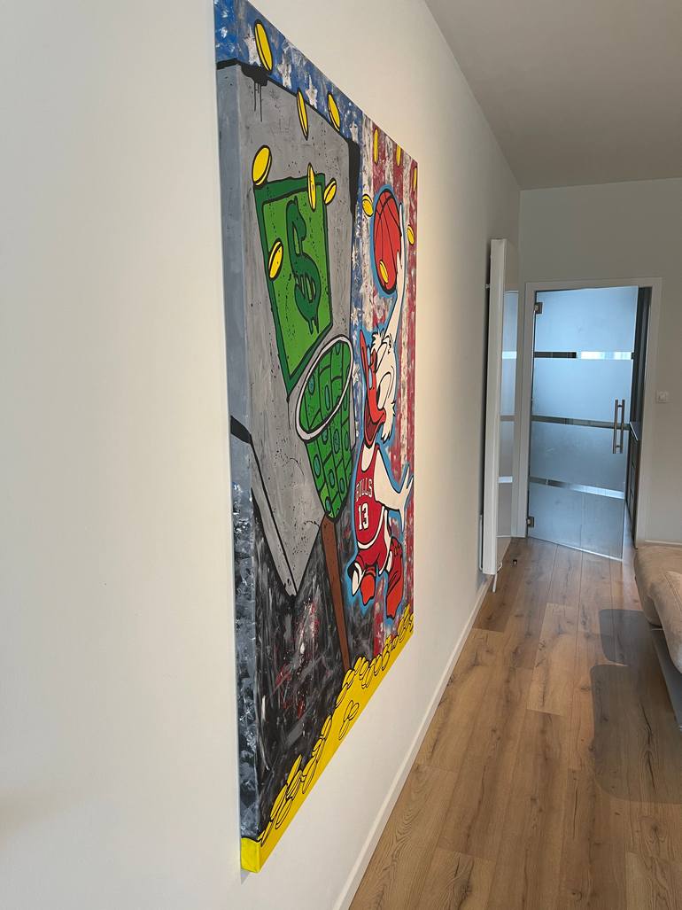 Scroodge money dunk Painting by Swabe Art | Saatchi Art