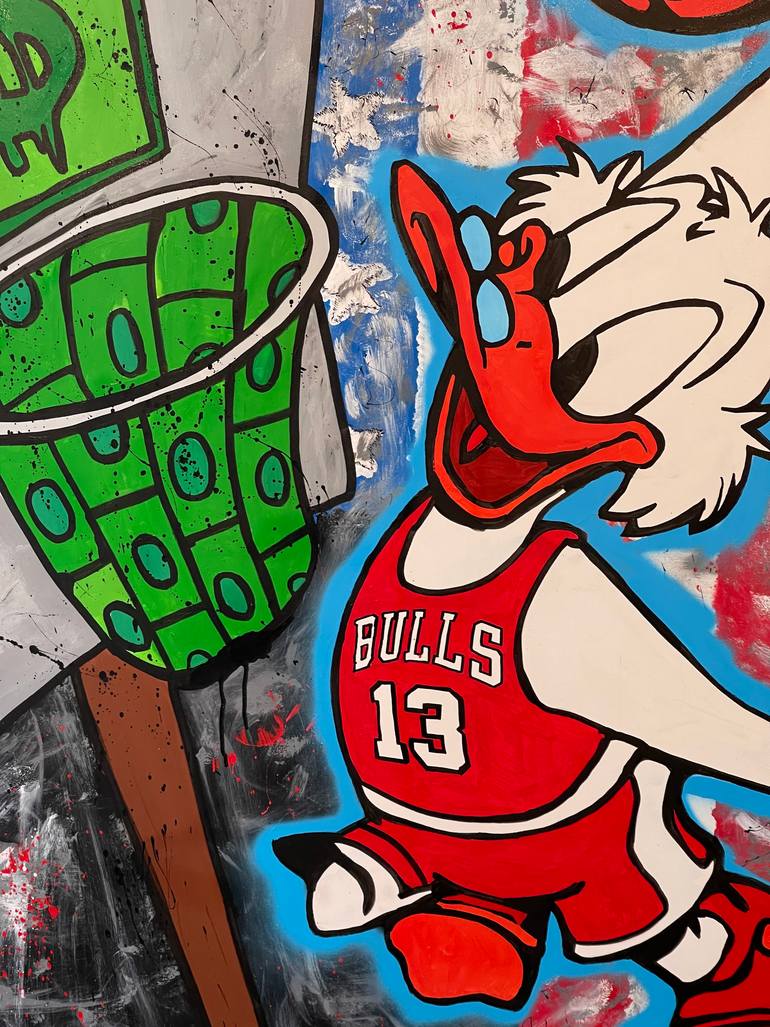 Scroodge money dunk Painting by Swabe Art | Saatchi Art