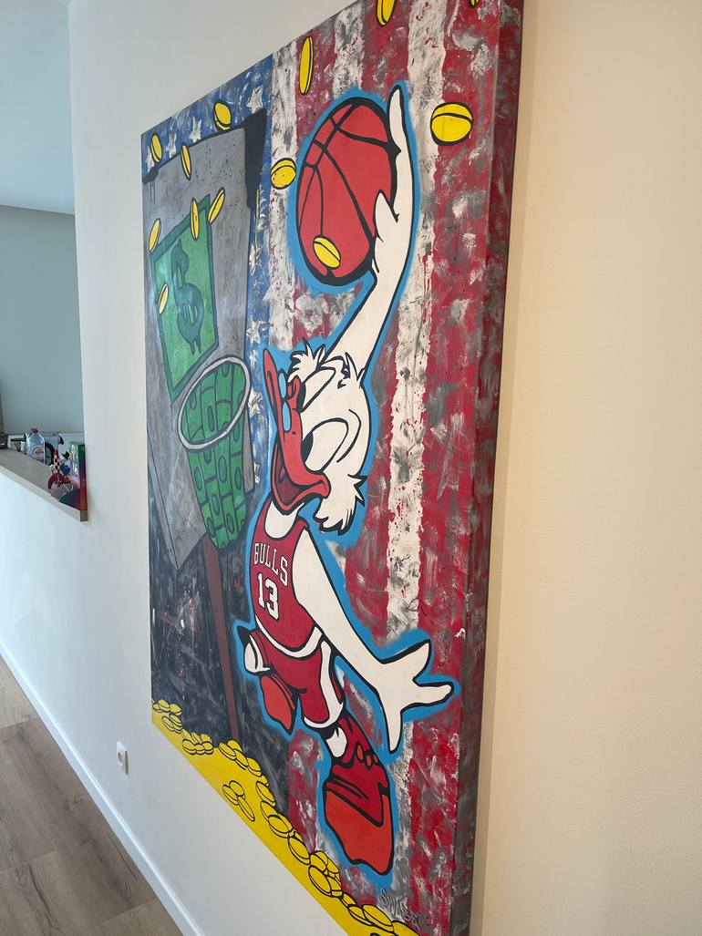 Scroodge money dunk Painting by Swabe Art | Saatchi Art