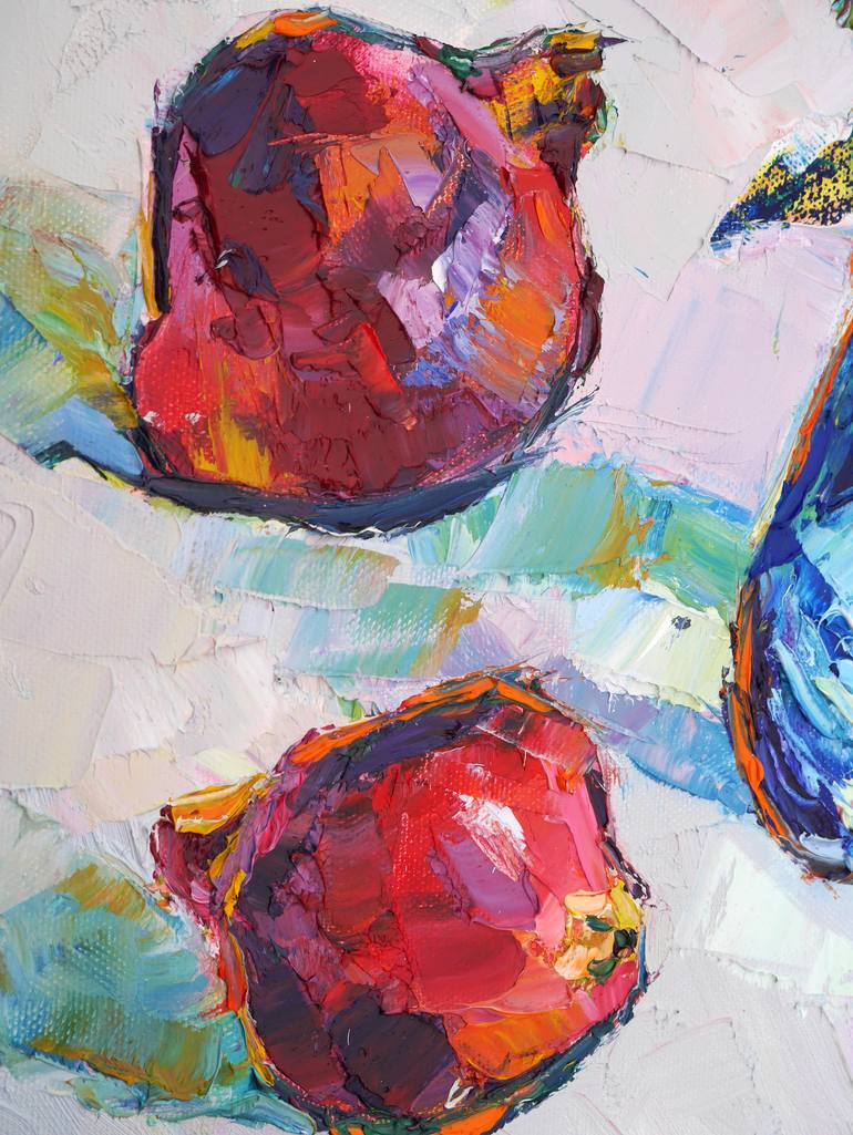 POMEGRANATES AND ROSES Painting by Dima Braga | Saatchi Art