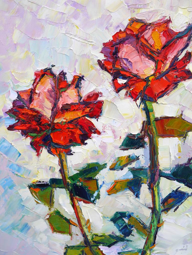 POMEGRANATES AND ROSES Painting by Dima Braga | Saatchi Art