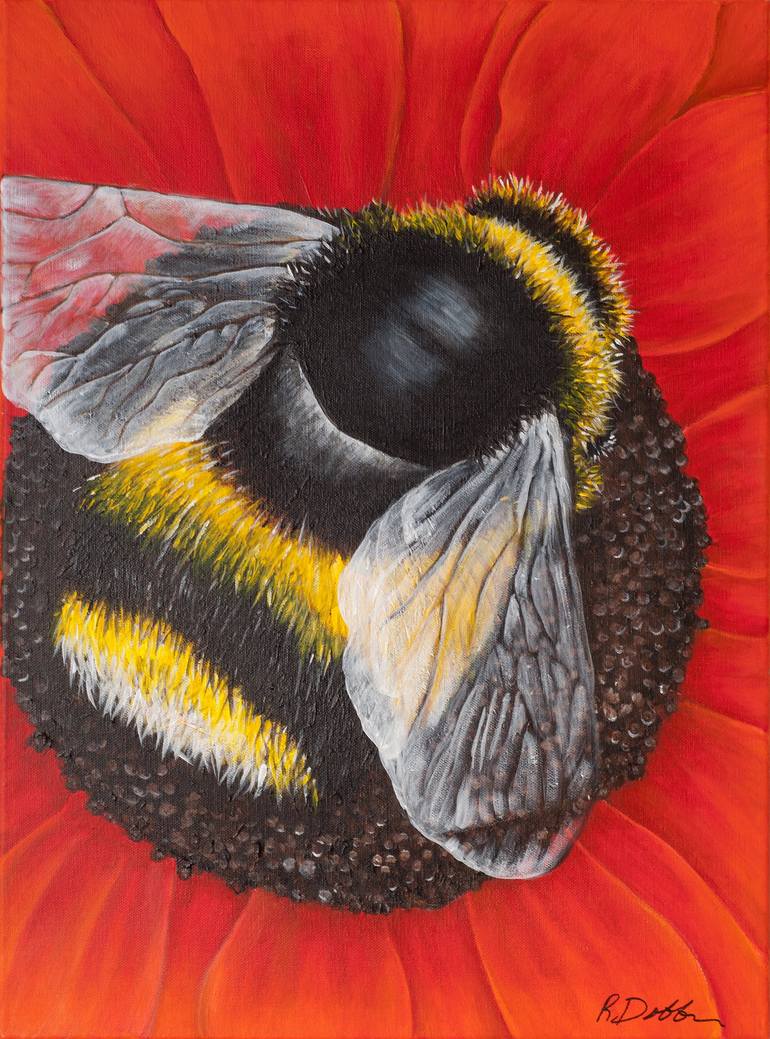 Bumblebee Painting by Rhonda Dobbins | Saatchi Art