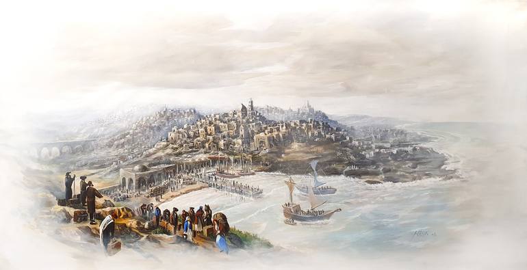 The Immigration of the Hassidim from Jaffa I Painting by Yossi ...