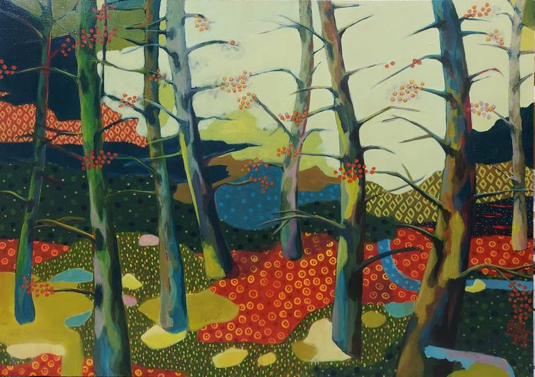 Over red hill Painting by Gitti GV | Saatchi Art