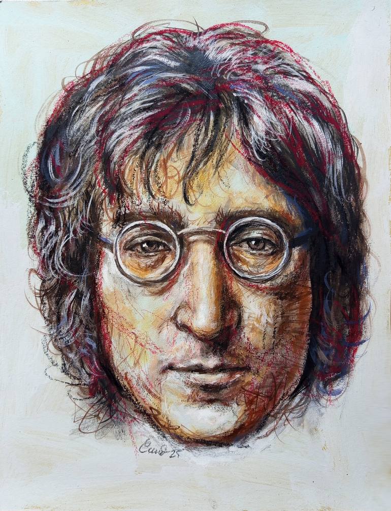 John Lennon Beatles Painting by T Cundrawan | Saatchi Art