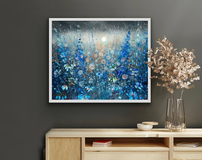 Wild Garden Sapphire Painting by Jennifer Taylor | Saatchi Art