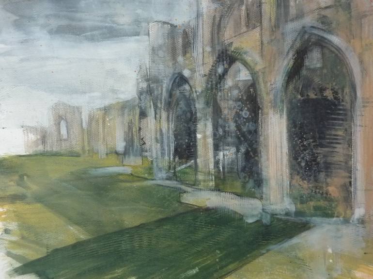 Whitby Abbey Two Painting by Josh Bowe | Saatchi Art