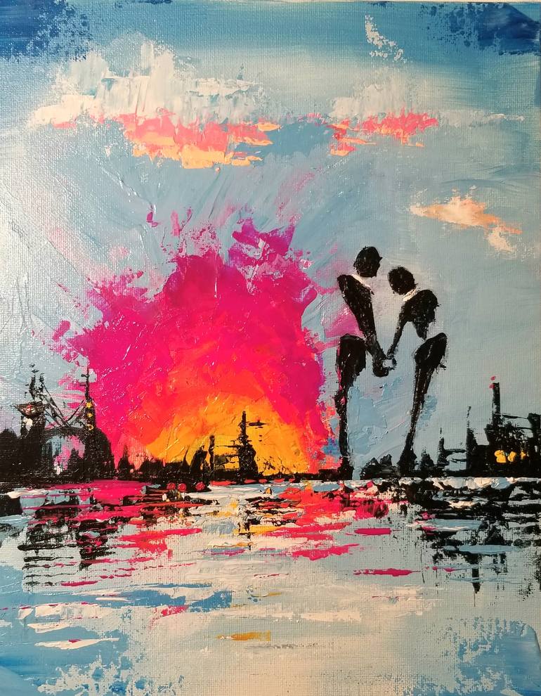 Nuclear Lovers Painting by Neil Fontaine | Saatchi Art