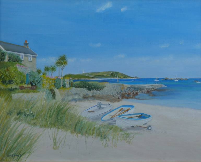Dinghies. Tresco. Isles of Scilly. UK Painting by Jan Stokes | Saatchi Art