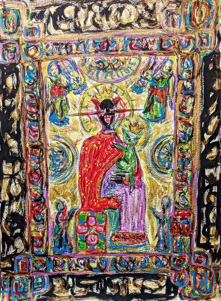 Imakatt2 and Baby J In the Book of Kells Painting by Annie Christian X ...
