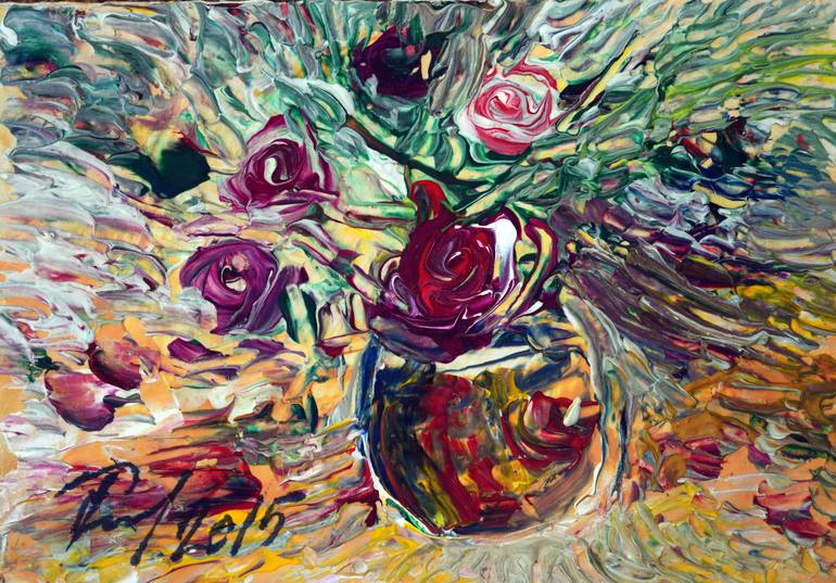 Bouquet of flowers. Painting by Rif Khasanov | Saatchi Art