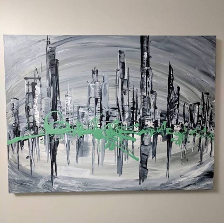 New Year City Painting by Mike Coleman | Saatchi Art