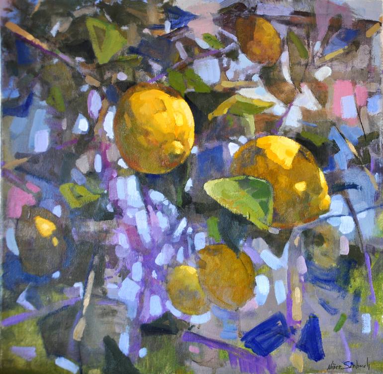 Limones Painting by Núñez Sambucety | Saatchi Art