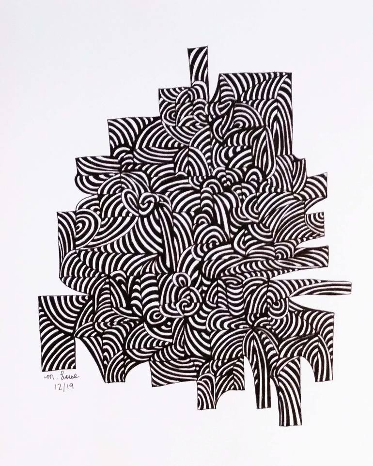 Undulating Stripes Drawing by Marilyn Lowe | Saatchi Art